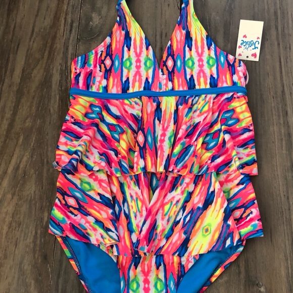 Justice | Swim | Nwt Original Justice Rainbow Pc Swimsuit Girls | Poshmark
